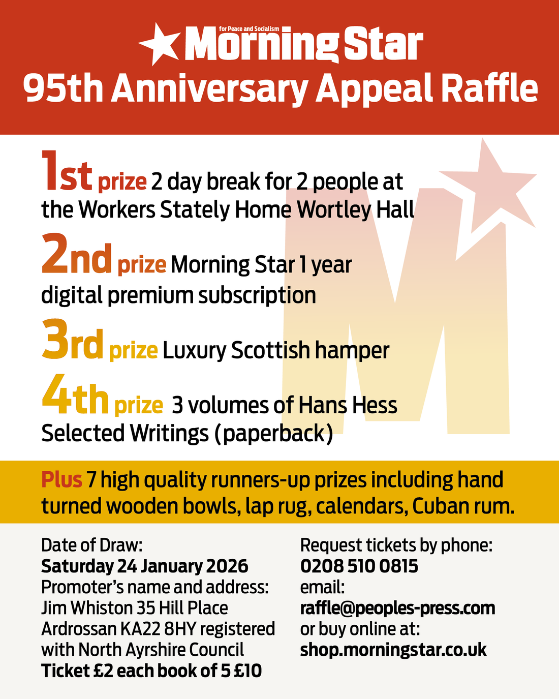 95th Anniversary Raffle – Morning Star